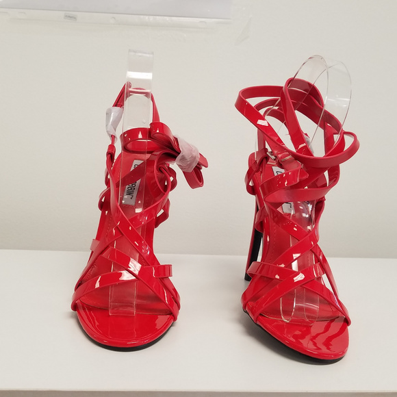 Shoes | Womens Red Strappy High Heel Sandals | Poshmark